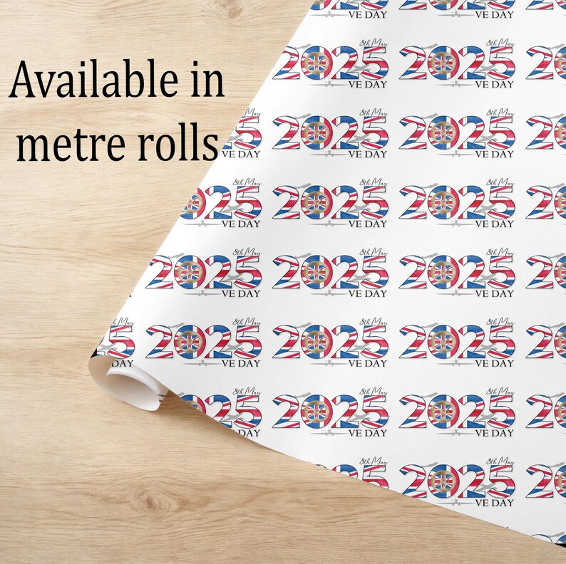 VE Day 80th Anniversary Union Jack 2025 Wrapping Paper Eco Friendly ...