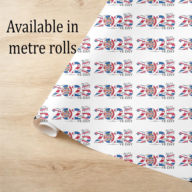 VE Day 80th Anniversary Union Jack 2025 Wrapping Paper Eco Friendly ...