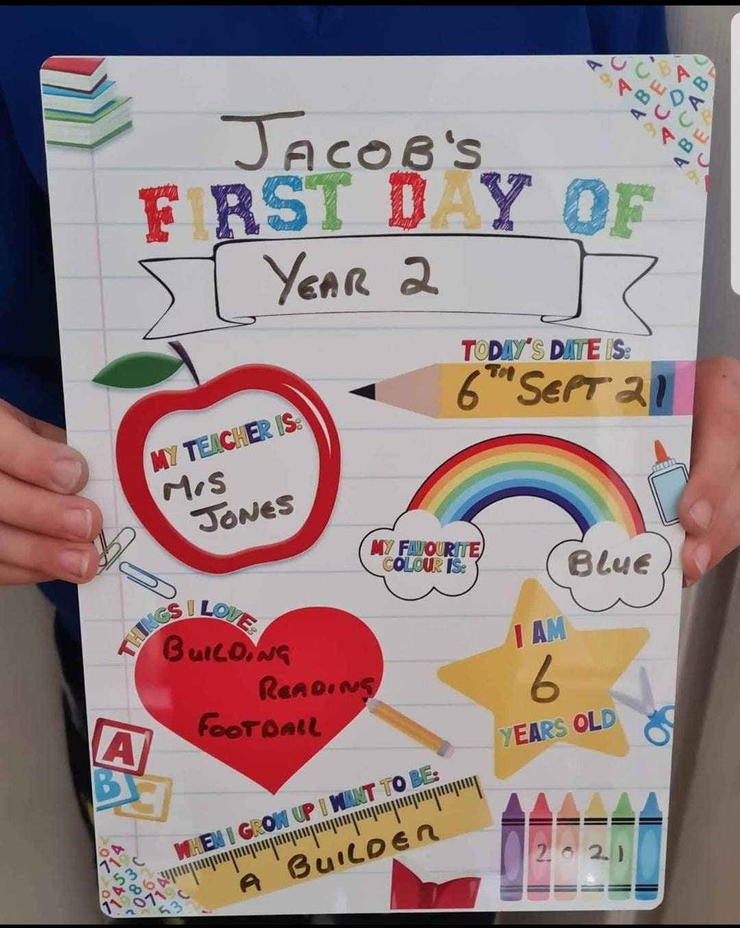 Re-usable Aluminium First Day of School, Reception, Nursery Board to ...