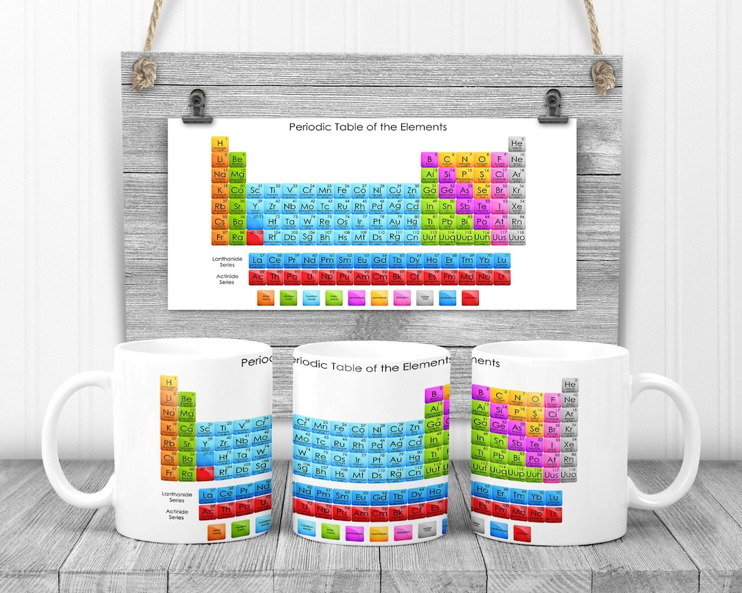Periodic Table of Elements Mug Gift. Colourful Fun Science Knowledge ...