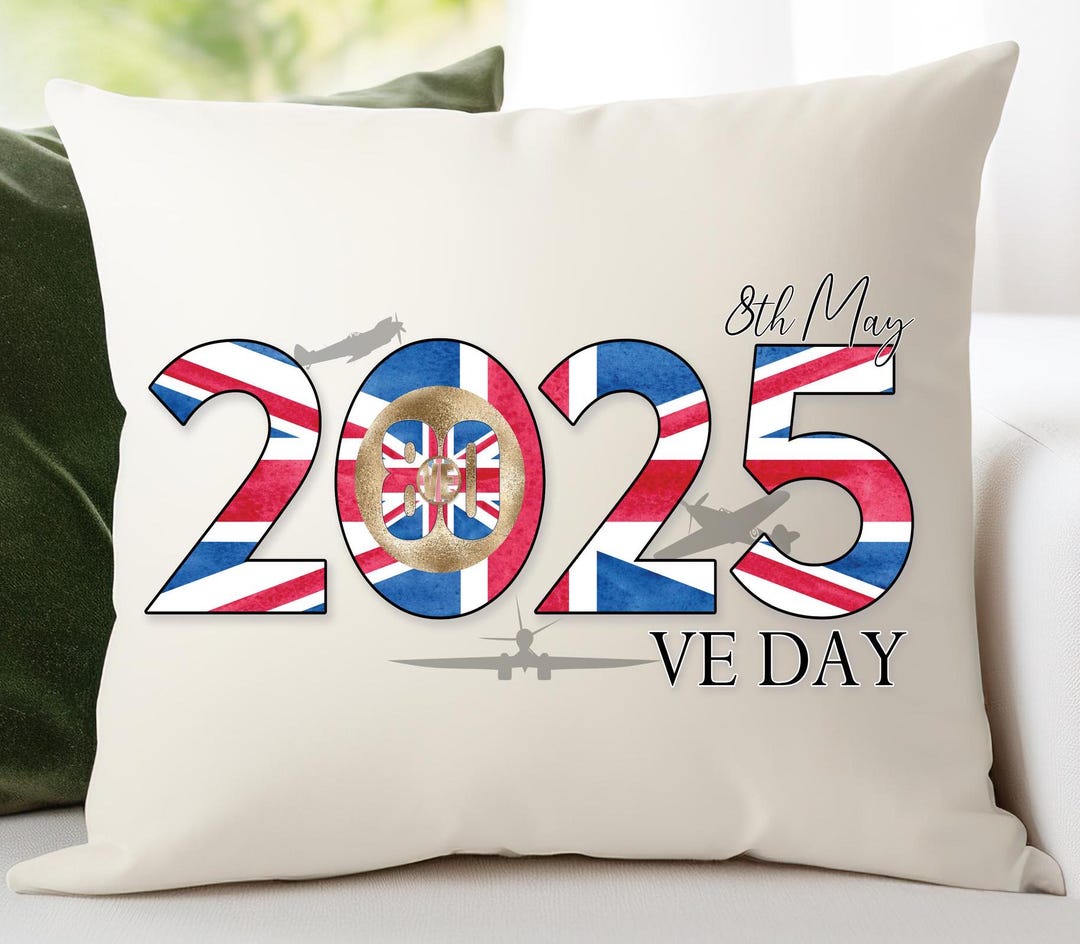 VE Day 80th Anniversary Union Jack Cushion 2025 Celebratory Gift for ...