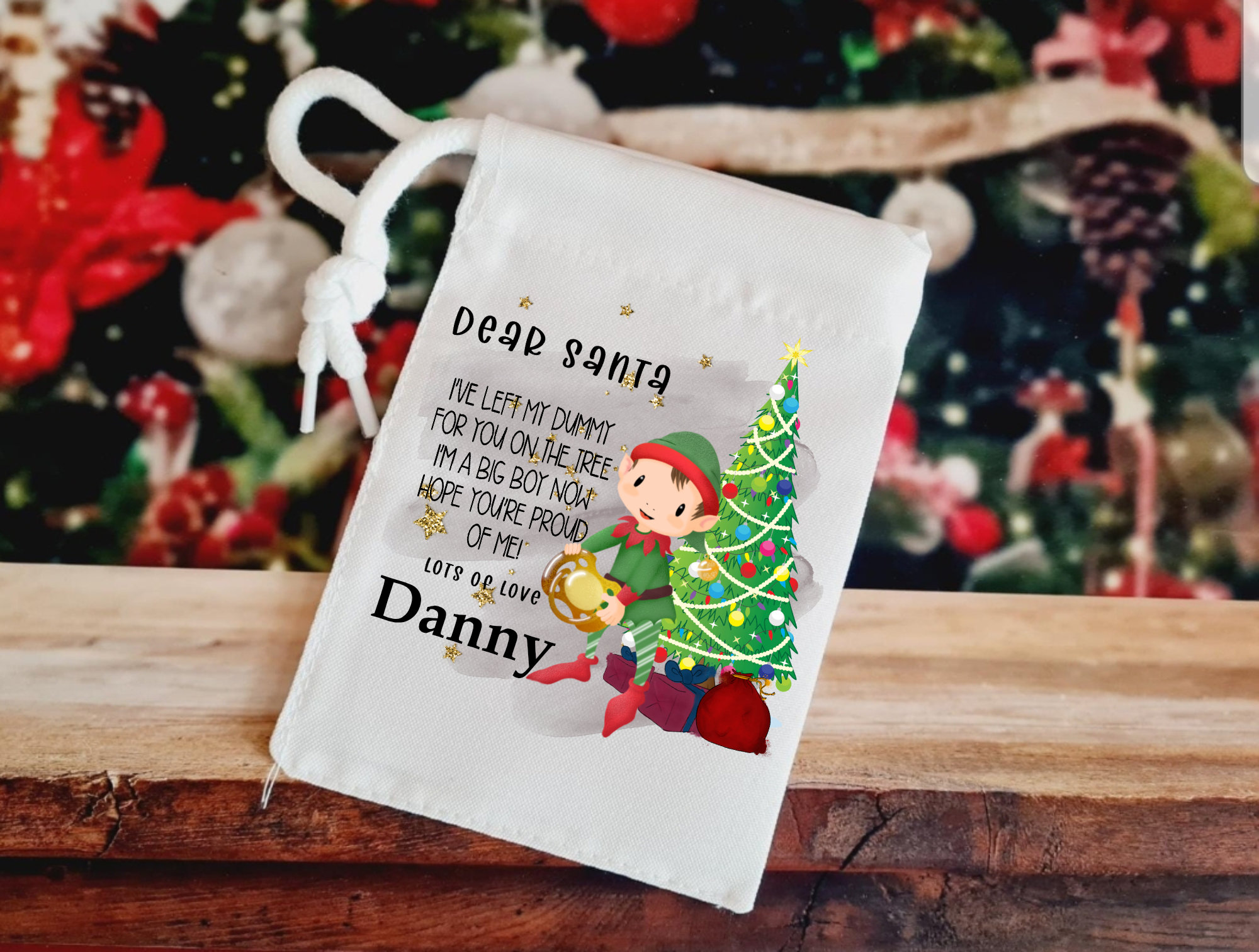 Personalised Dummy Bag for Good Girl Boy to Give Their Dummy to Santa ...