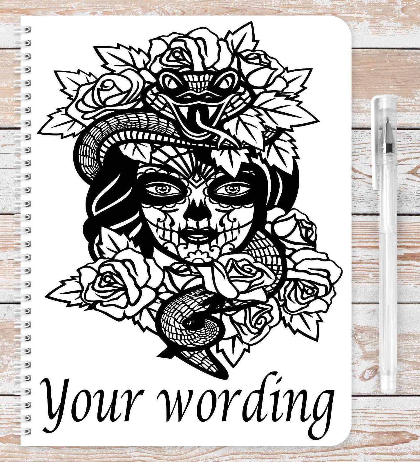 Day of the Dead A5 Notebook. Contains 60 Sheets of Lined or Blank 100% ...
