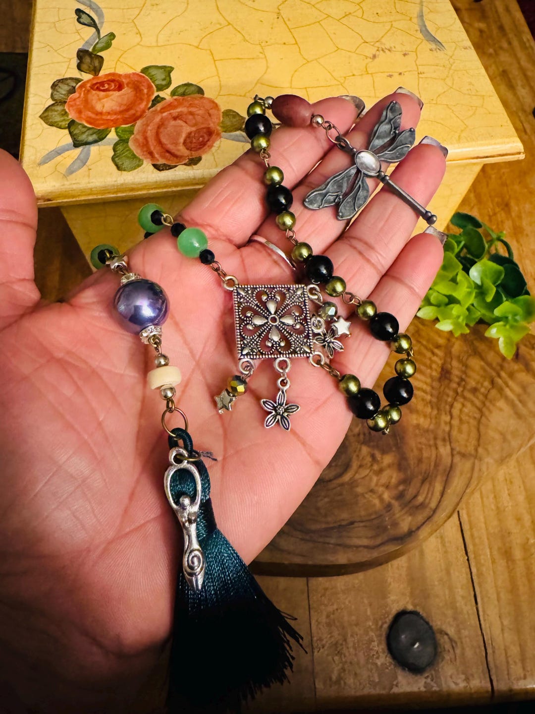 Woodland Witch Goddess Leaf Rosary for Prosperity Abundance Wicca Pagan ...