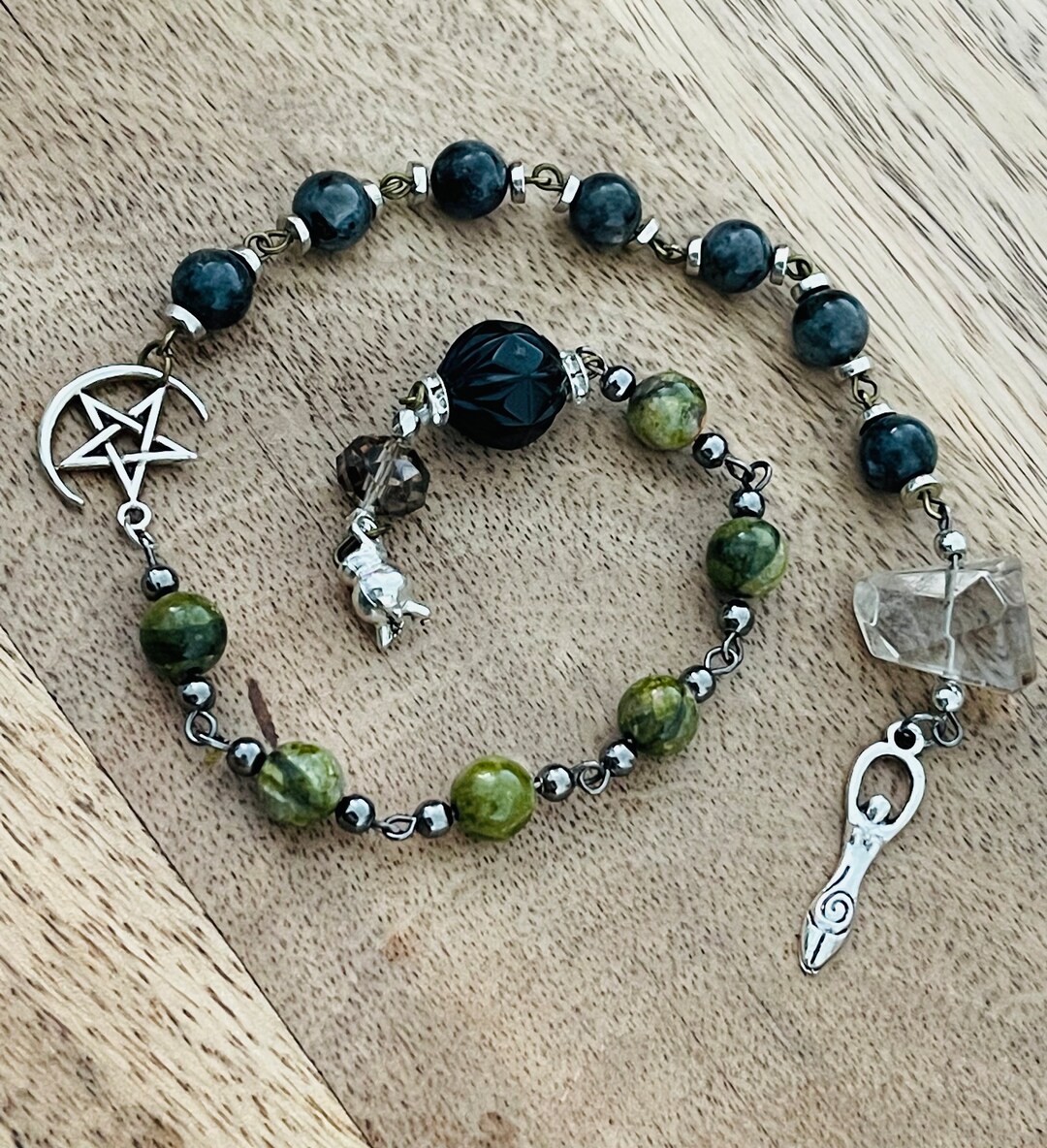 Samhain All Hallows Hecate Crone Rosary Black Moonstone & - Etsy