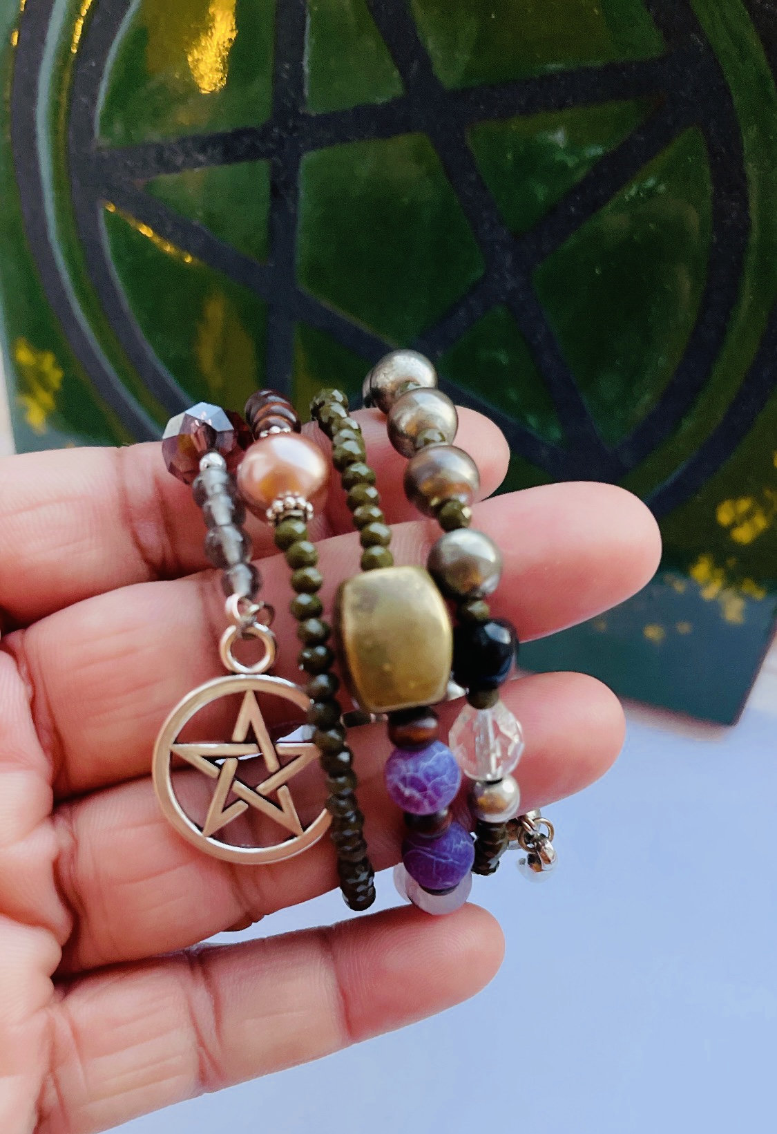 Dark Crone Crystal Power Purple Fire Agate Healing Wicca Witch - Etsy UK