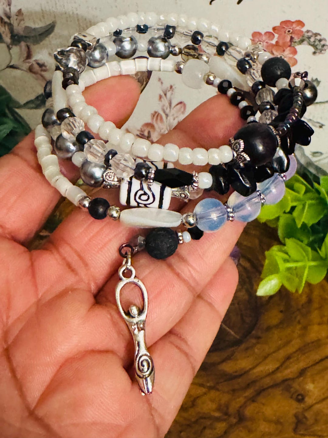 Hecate Queen of Witches Ritual Bracelet Pagan Wicca ~ Obsidian and ...