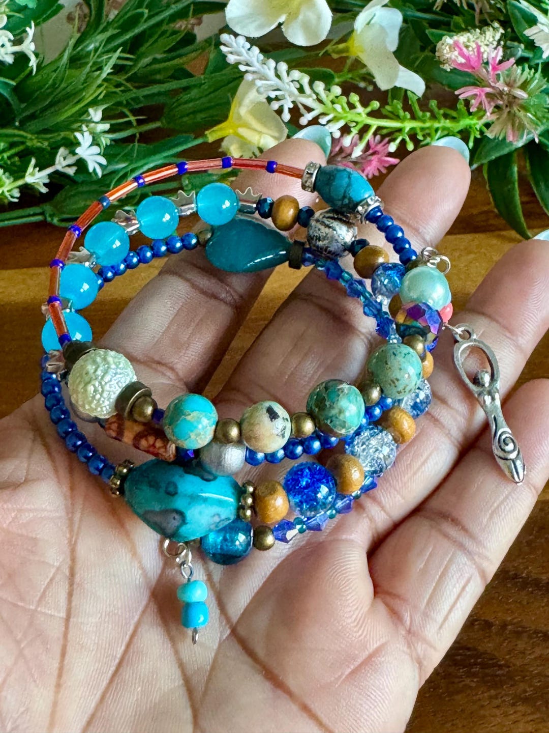 Sea Witch Turtle Pagan Wicca Ritual Bracelet Imperial Jasper Stones ...