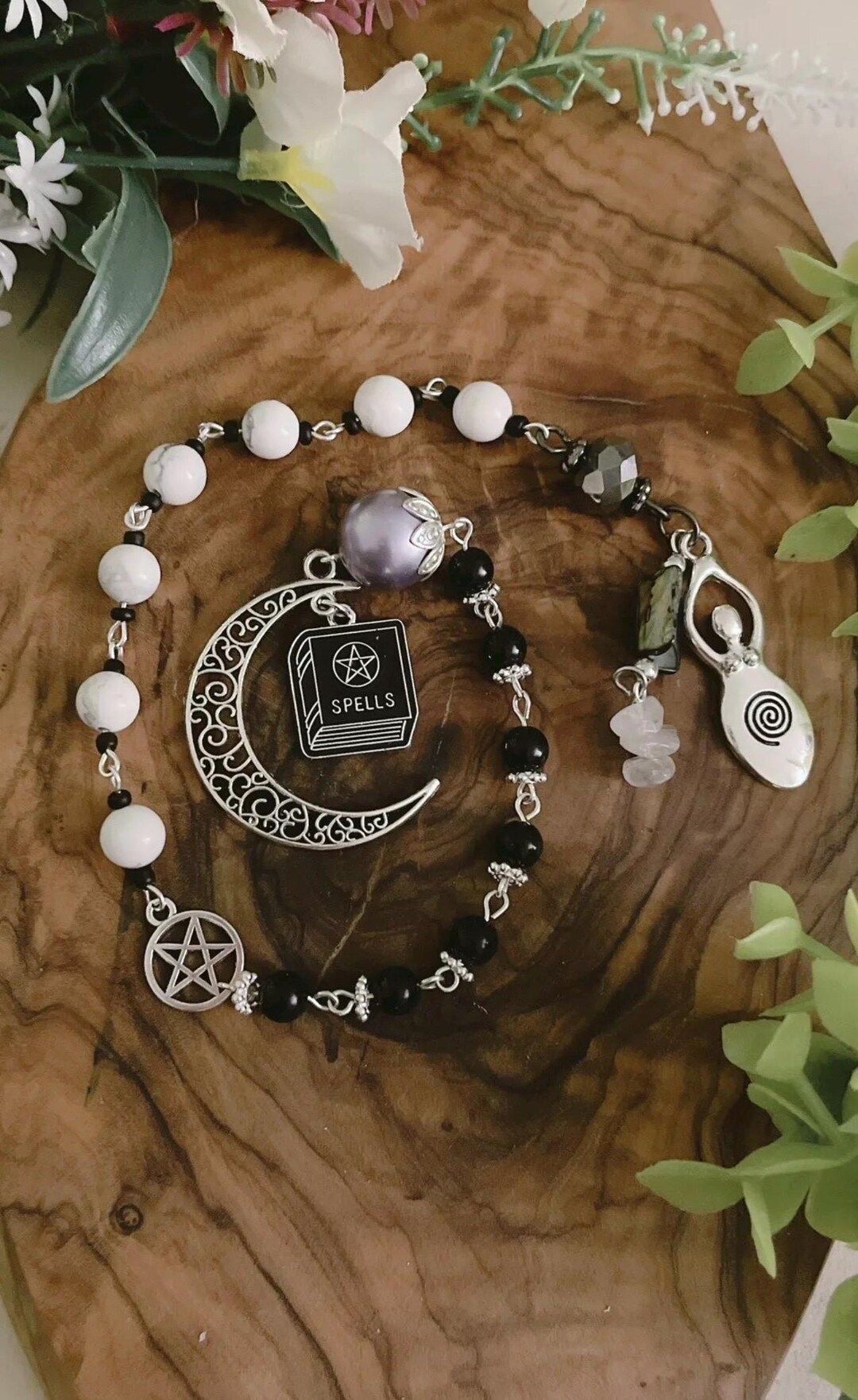 Hecate Dark Goddess Spells Pocket Rosary -wicca Pagan Witch Black and ...
