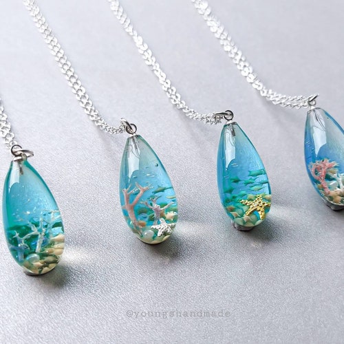 Jewelry & Beauty Ocean theme resin pendant necklace Jewelry Making ...