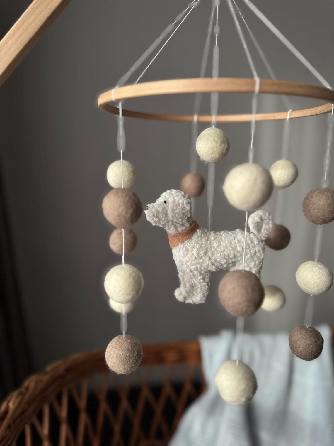 Dog Mobile for Nursery, Goldendoodle Dog Baby Mobile, Gender Neutral ...