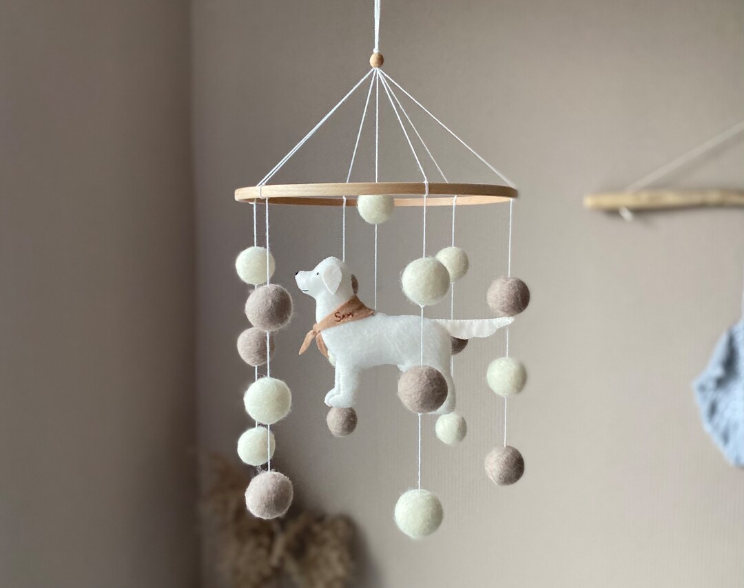 Dog Mobile for Nursery, Golden Retriever Dog Baby Mobile, Gender ...