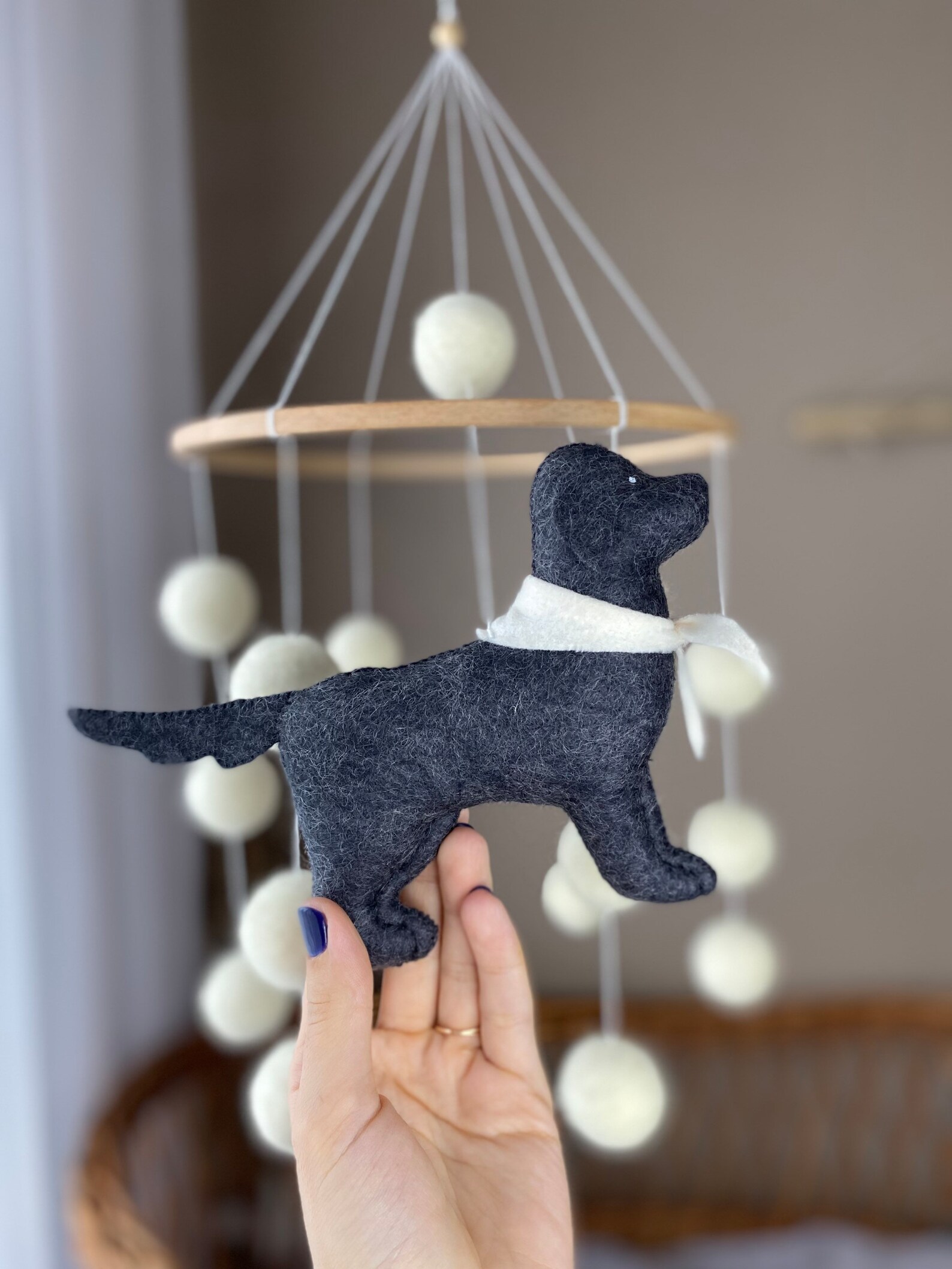 Dog Mobile for Nursery, Golden Retriever Dog Baby Mobile, Gender ...