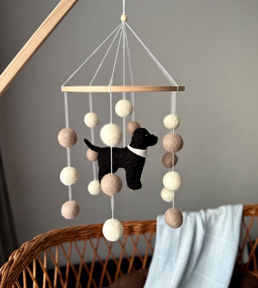 Dog Mobile for Nursery, Goldendoodle Dog Baby Mobile, Gender Neutral ...