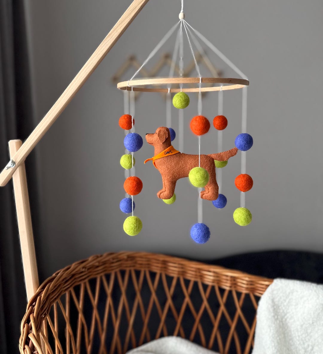Dog Mobile for Nursery, Golden Retriever Dog Baby Mobile Labrador ...