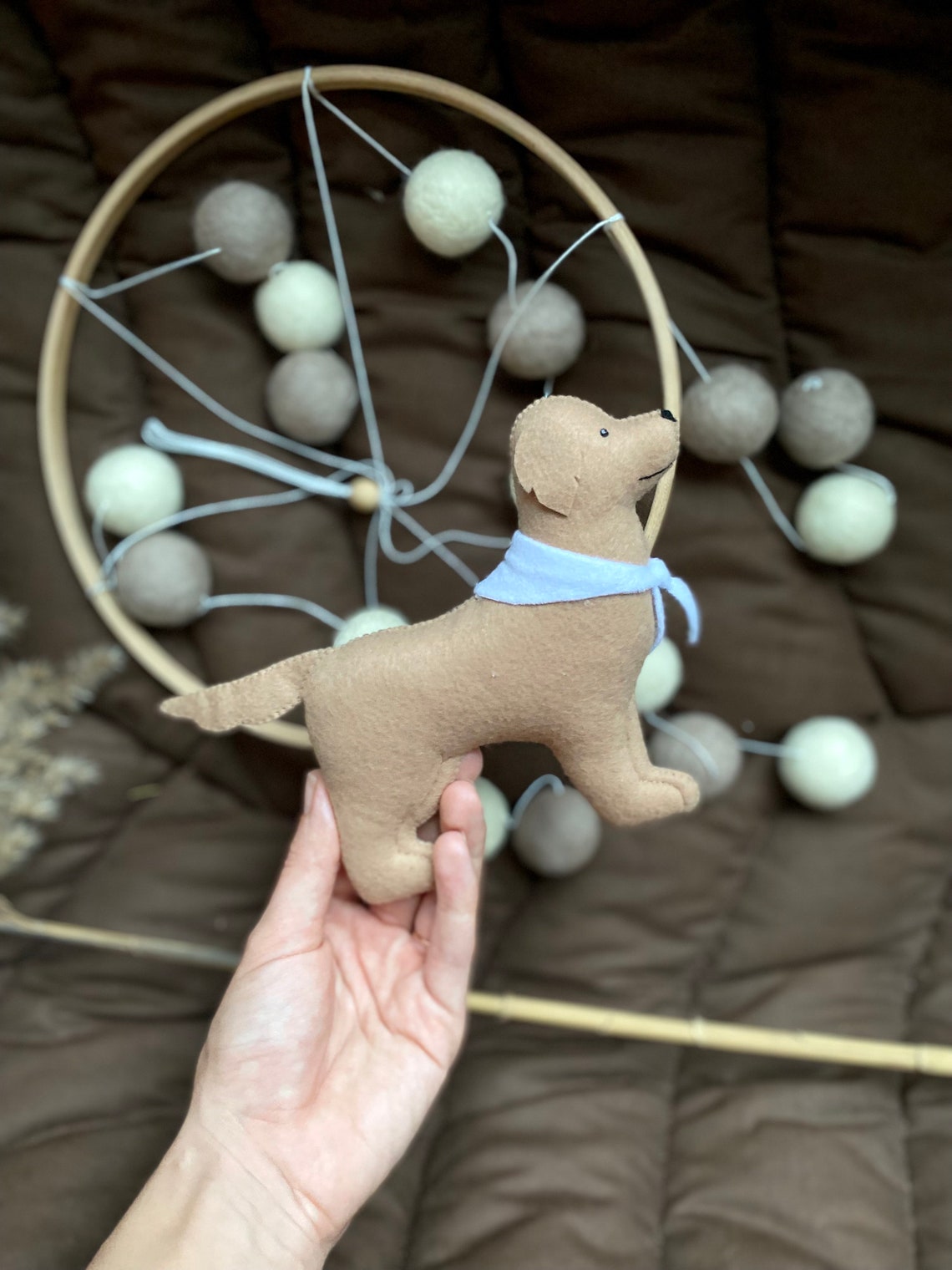 Dog Mobile for Nursery, Golden Retriever Dog Baby Mobile Labrador ...