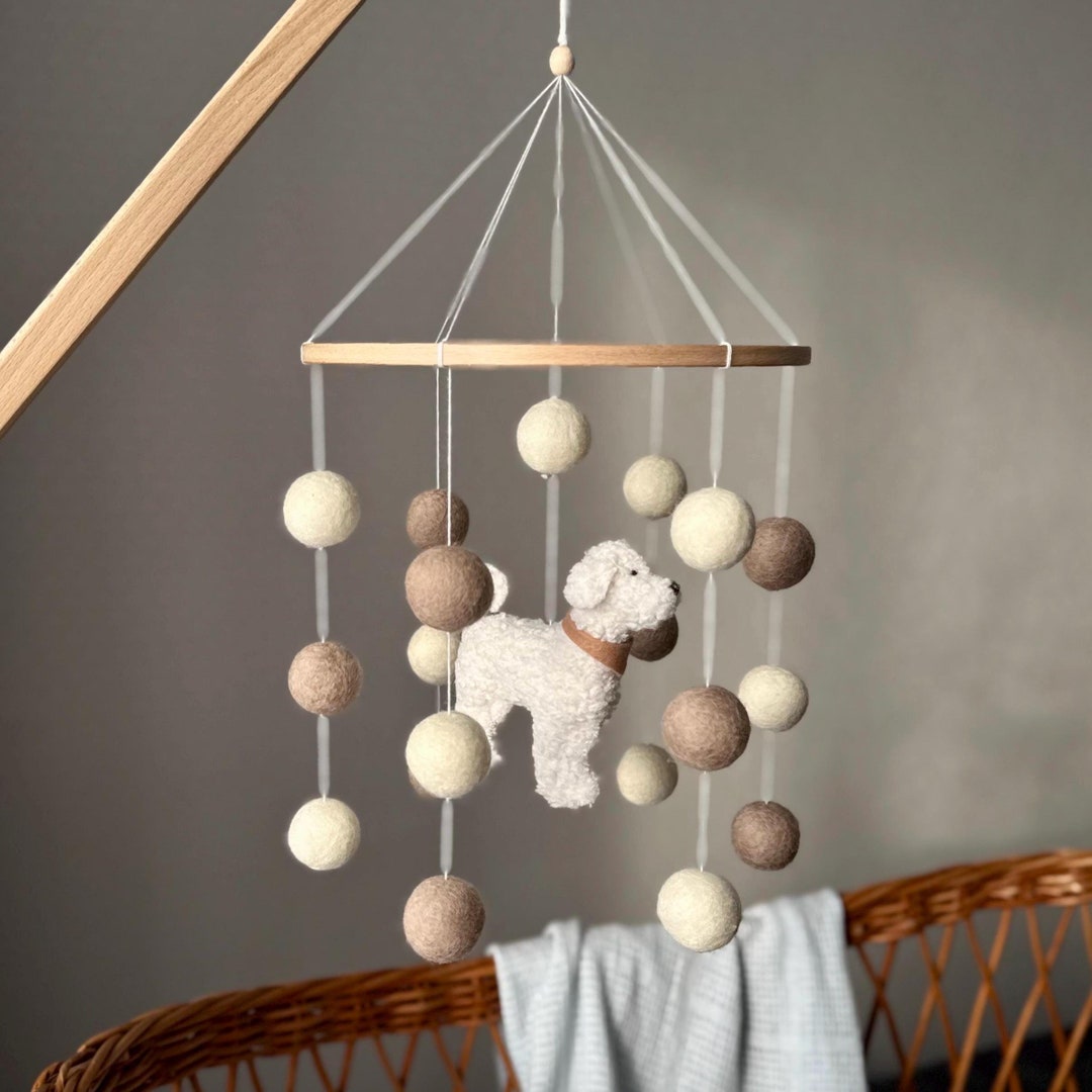 Dog Mobile for Nursery, Goldendoodle Dog Baby Mobile, Gender Neutral ...