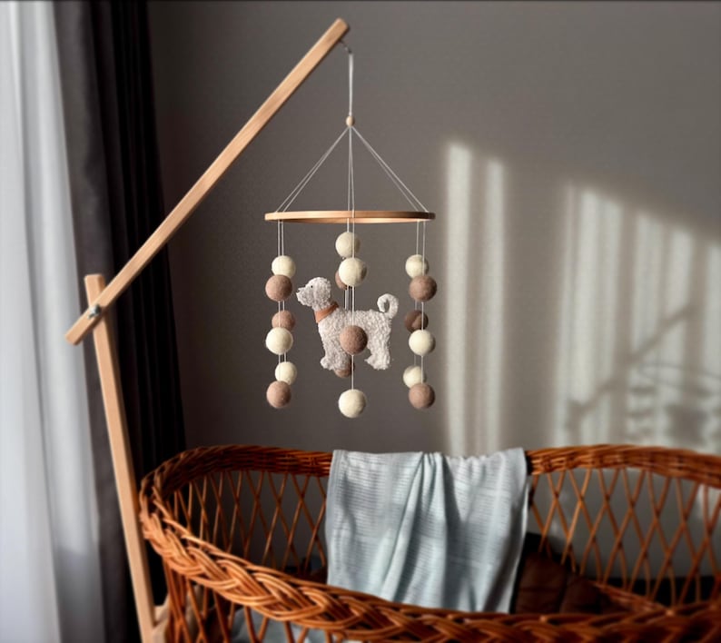 Dog Mobile for Nursery, Goldendoodle Dog Baby Mobile, Gender Neutral ...