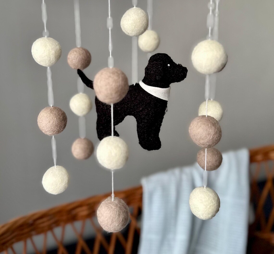Dog Mobile for Nursery, Goldendoodle Dog Baby Mobile, Gender Neutral ...