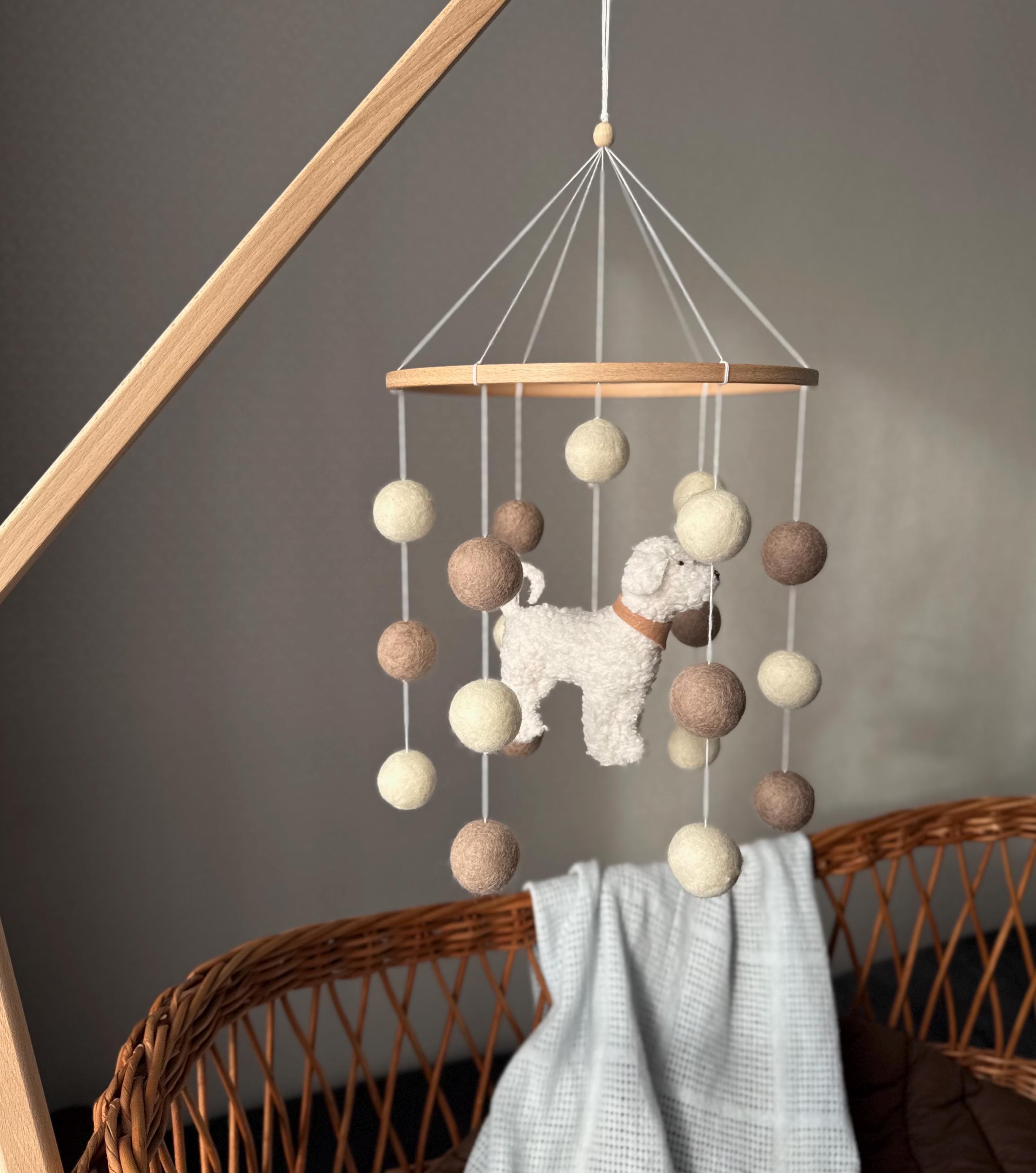 Dog Mobile for Nursery, Goldendoodle Dog Baby Mobile, Gender Neutral ...