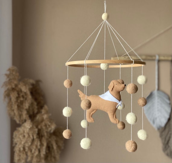 Dog Mobile for Nursery Golden Retriever Dog Baby Mobile | Etsy