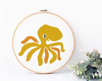 Cartoon Octopus Cross Stitch Pattern PDF Cute Cartoon Octopus Easy ...