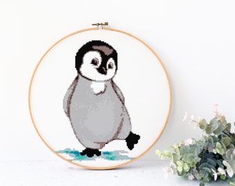 Penguin Cross Stitch Bath Pattern Pdf - Baby Bath Cross Stitch Little ...