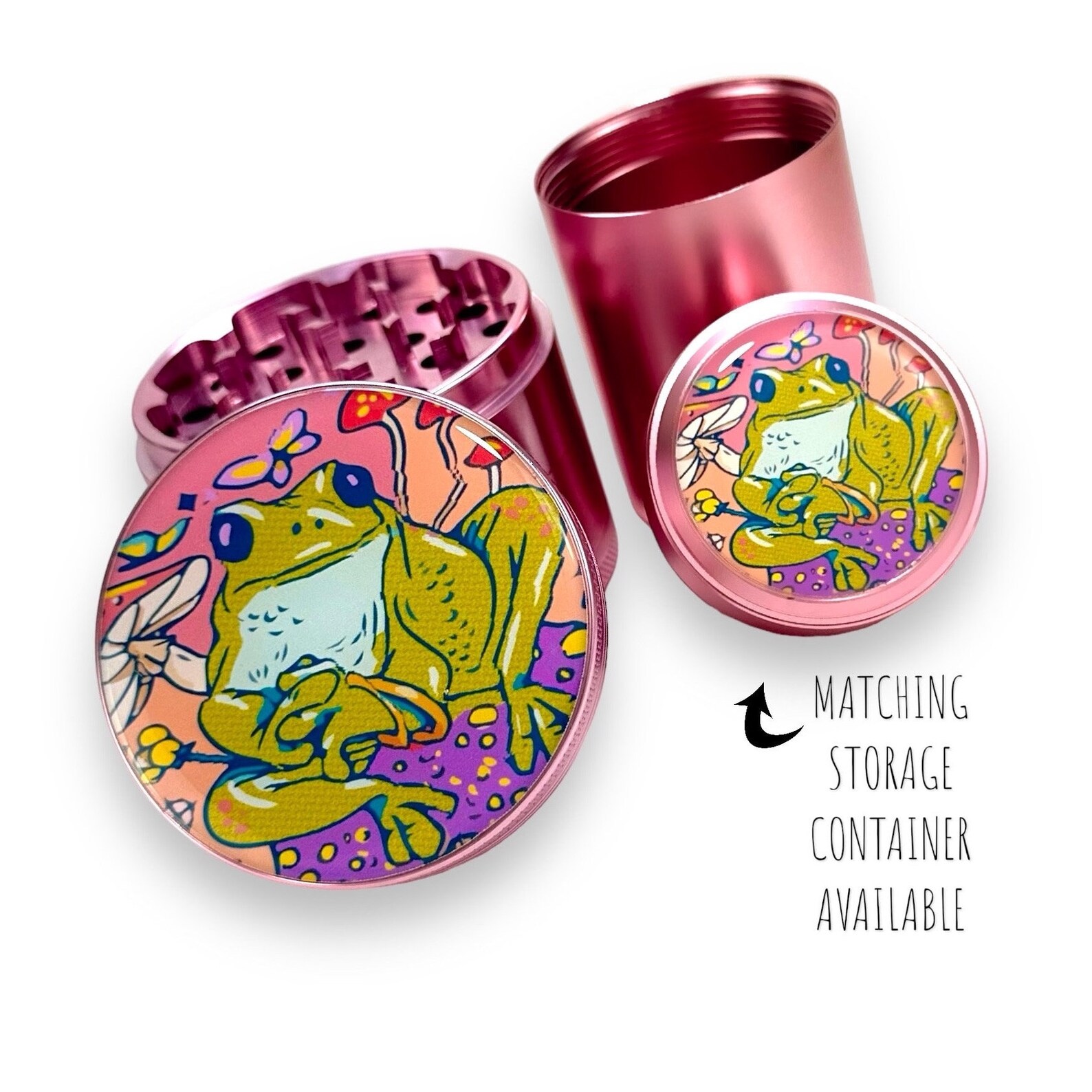 Pink Grinder 4 Piece, Herb Grinder 4 Layer, Grinder and Stash Jar Set ...