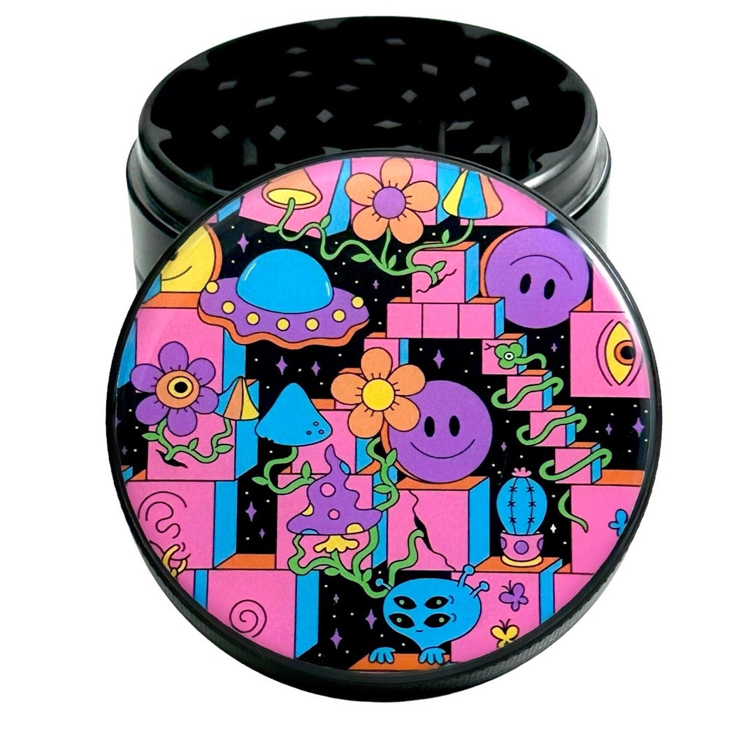 Psychedelic Grinder, Extra Large Grinder, Trippy Herb Grinder - Etsy
