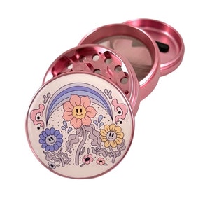 Retro Flower Grinder, Floral Herb Grinders, Pink Flowers Grinder - Etsy