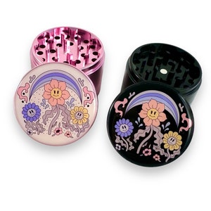 Retro Flower Grinder, Floral Herb Grinders, Pink Flowers Grinder - Etsy