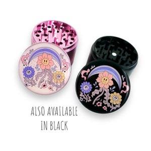 Retro Flower Grinder, Floral Herb Grinders, Pink Flowers Grinder - Etsy