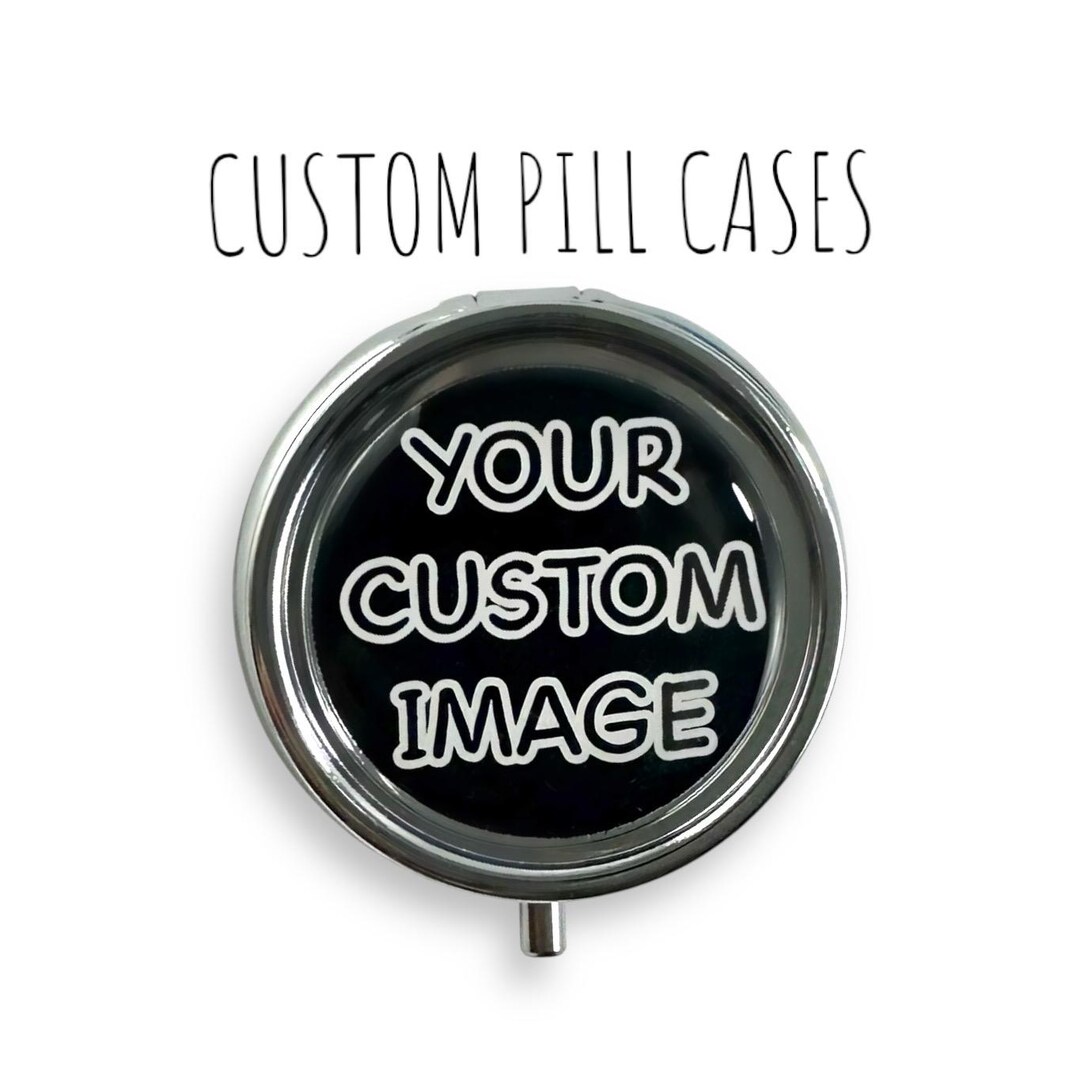 Custom Photo Pill Case, Personalized Pillbox, Silver Tone - Etsy