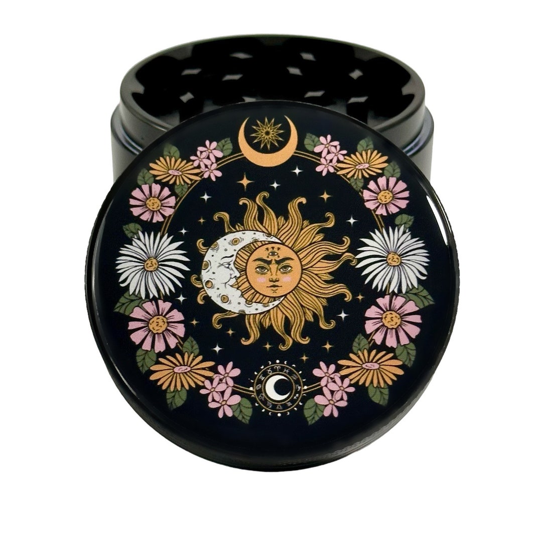 Sun and Moon Grinder, Flowers Herb Grinder, Pretty Herb Grinder - Etsy