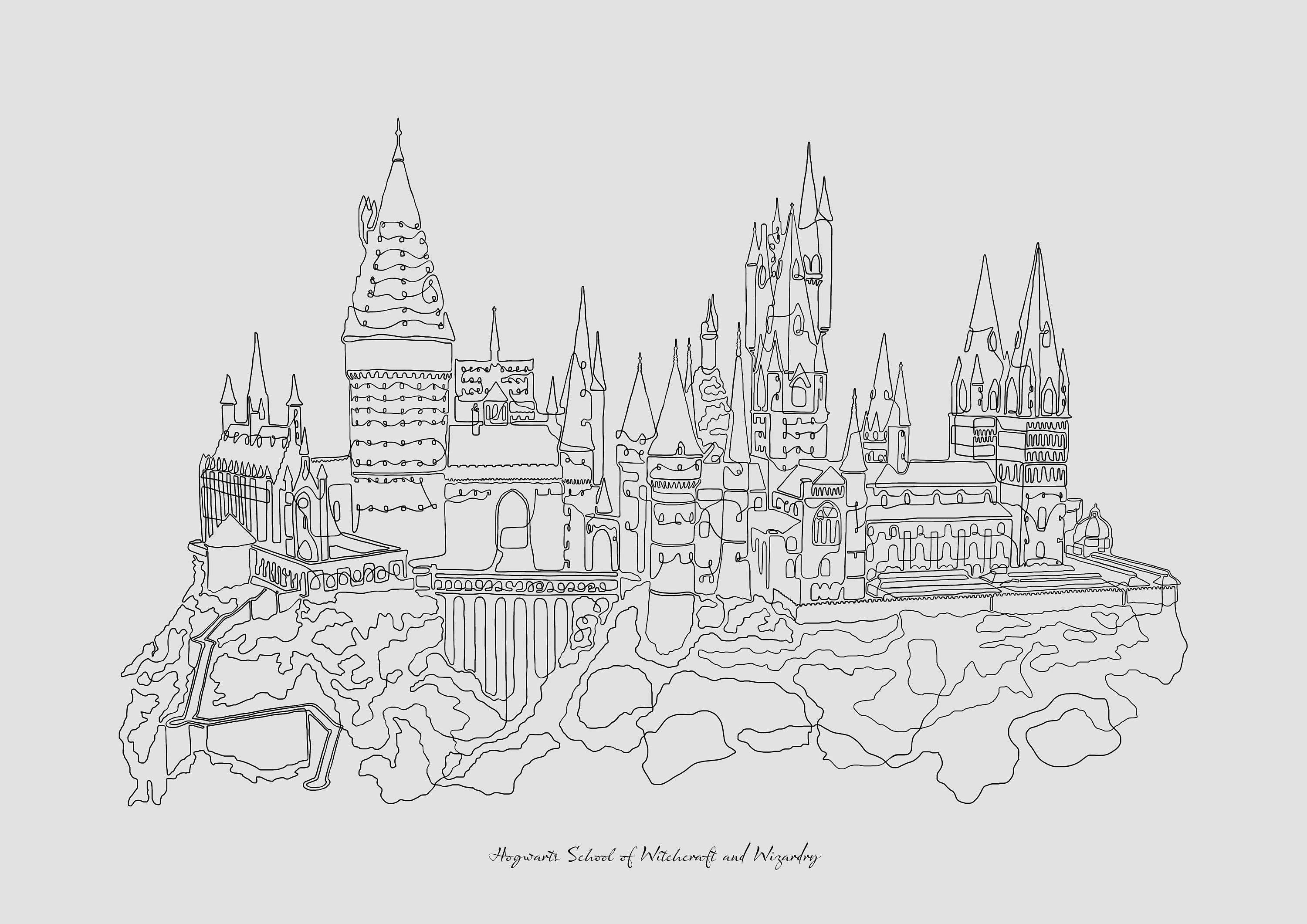 Hogwarts Castle Coloring Page