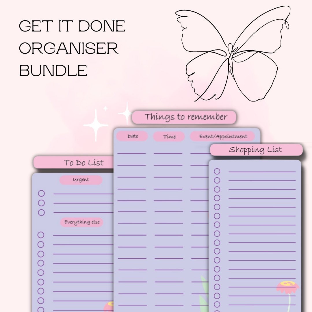 To Do List Printable PDF Bundle Ready to Print Shopping List Things to ...