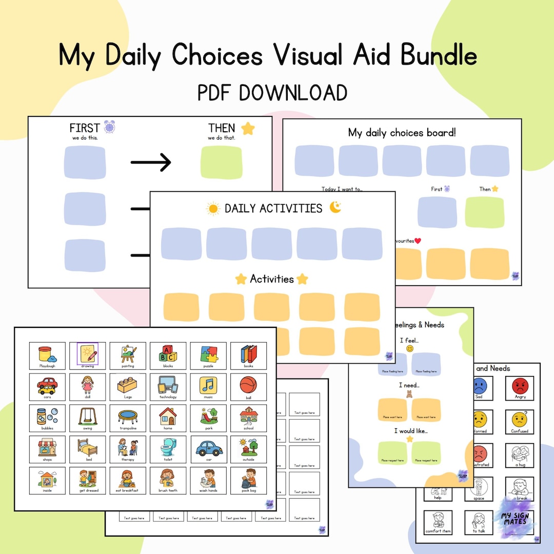 Visual Communication Board Bundle | Printable First Then, Daily Routine ...