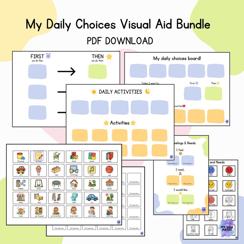 Visual Communication Board Bundle | Printable First Then, Daily Routine ...