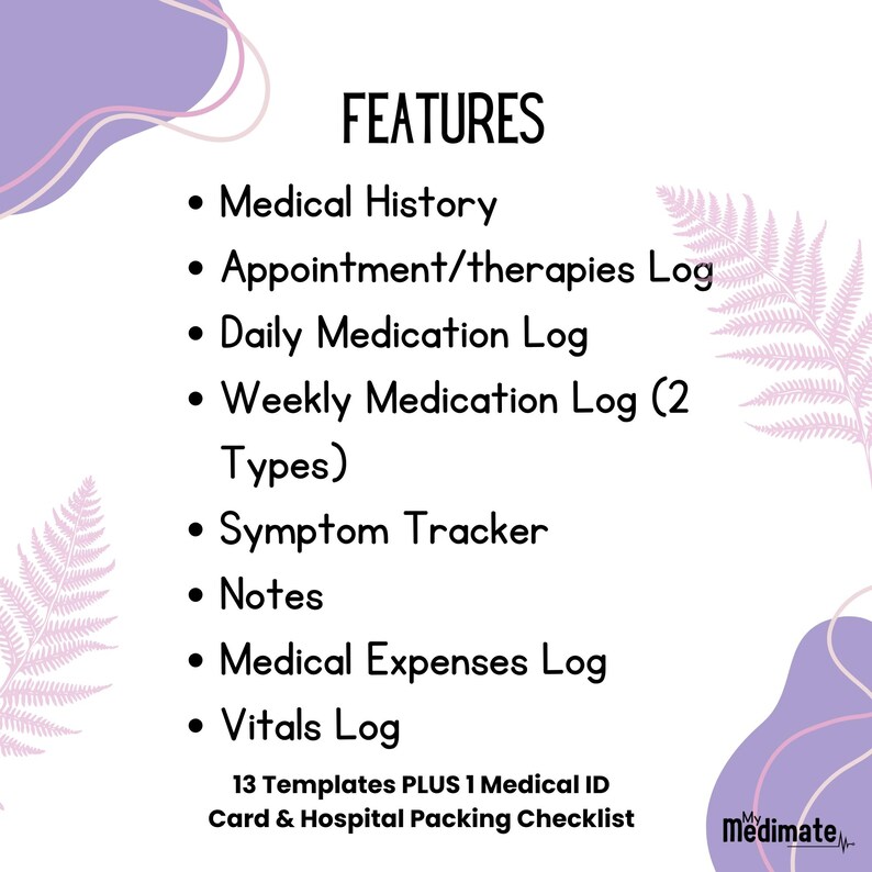 Medication and Health Tracker Printable Track Daily Medication and ...