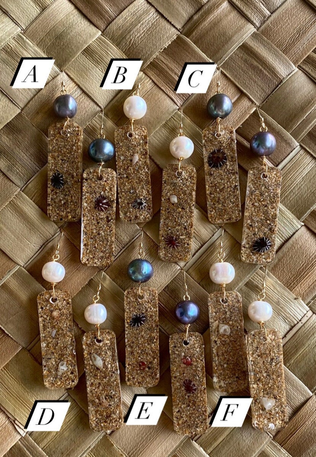 Beachy Resin Earrings, Sand and Shells, Island Jewelry, Gift for Mom ...