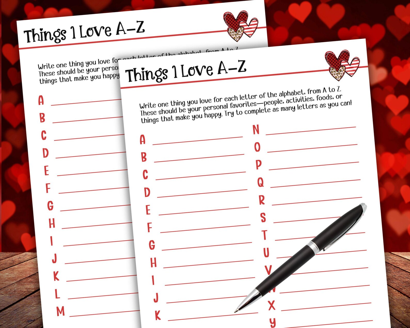 Valentine A to Z Word Activity, Galentines Game, Valentine Alphabet ...