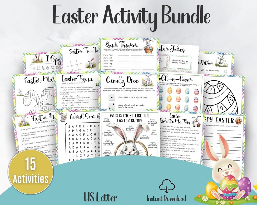 Easter Bundle, Easter Activities for Kids, Easter Activity Bundle ...