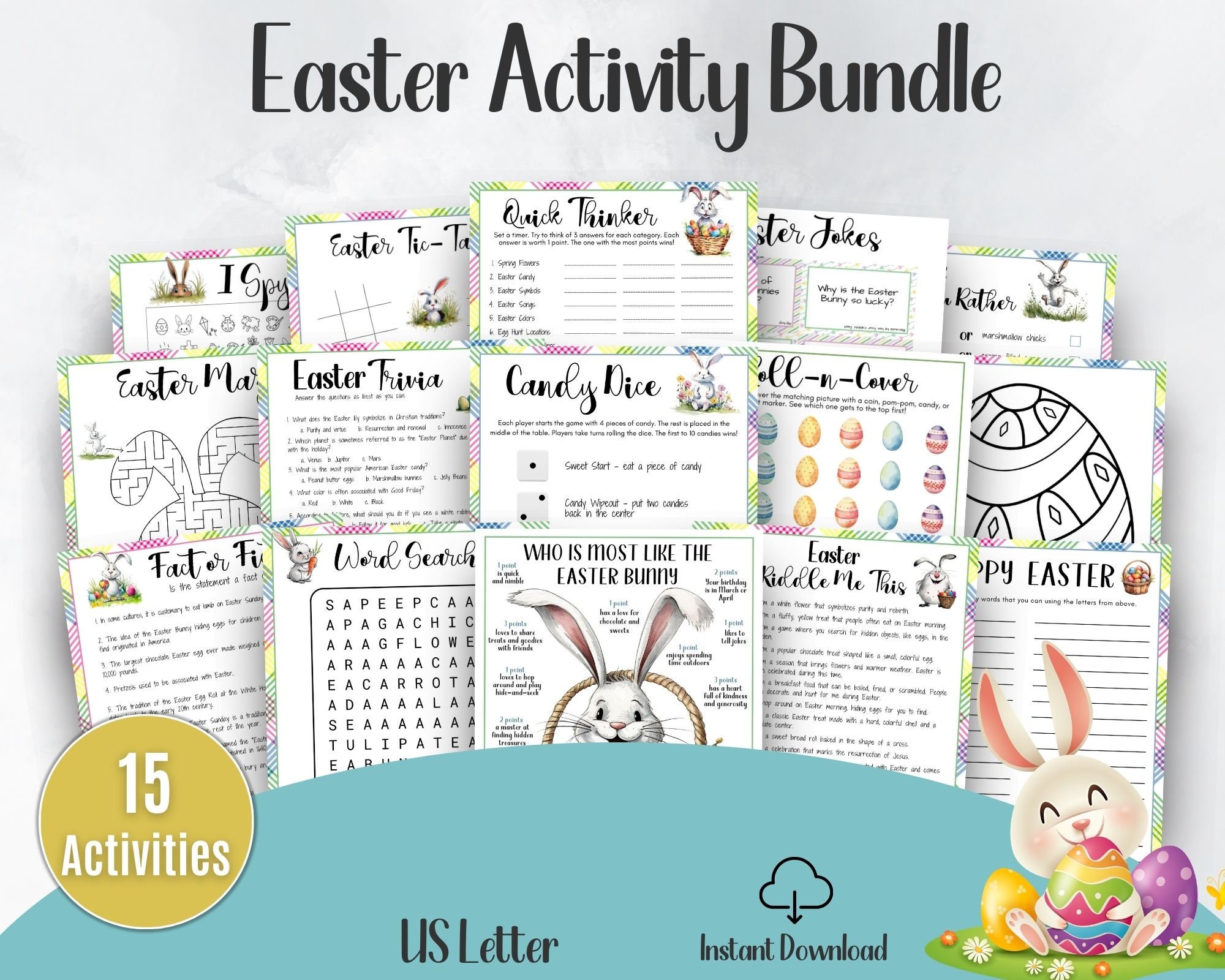 Easter Games Bundle, Easter Activities for Kids, Easter Activity ...