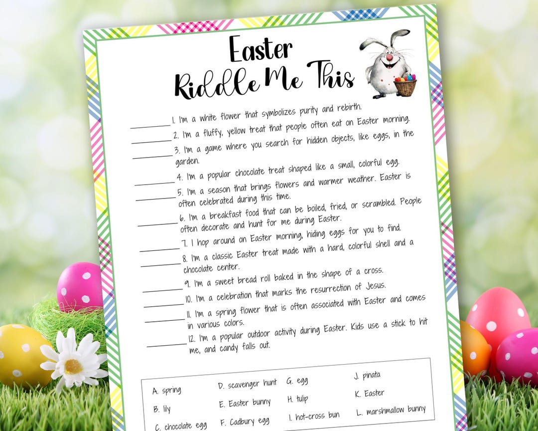 Easter Riddles Printable, Easter Trivia Questions, Riddle Me This Game ...