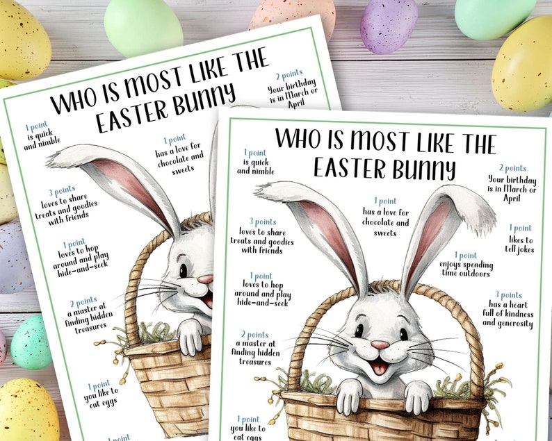Easter Icebreaker Game, Who is Most Like the Easter Bunny Game, Easter ...