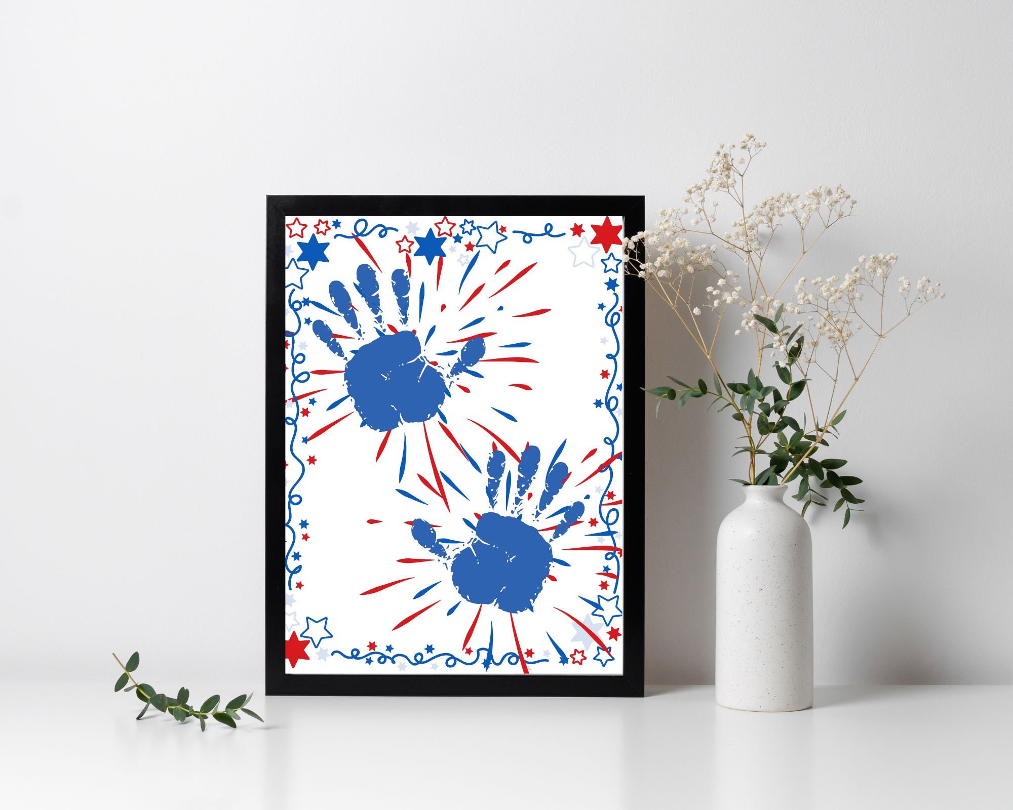 Handprint Art Printable, Patriotic Handprint Art Craft, Printable ...