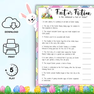 Easter Fact or Fiction Game, Easter Trivia Questions, Easter Games for ...