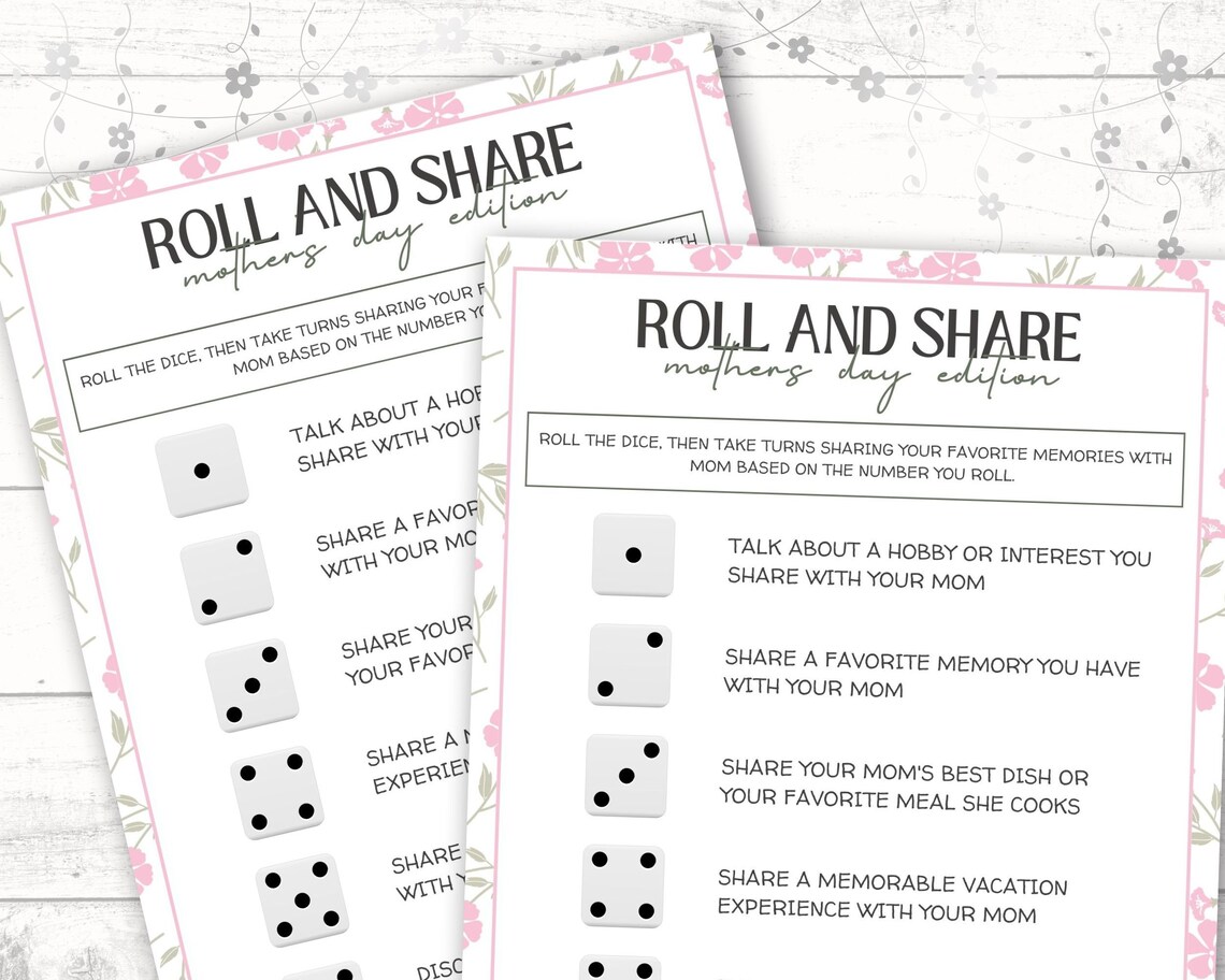Mother's Day Games, Mother's Day Roll and Share Game, Mother's Day ...