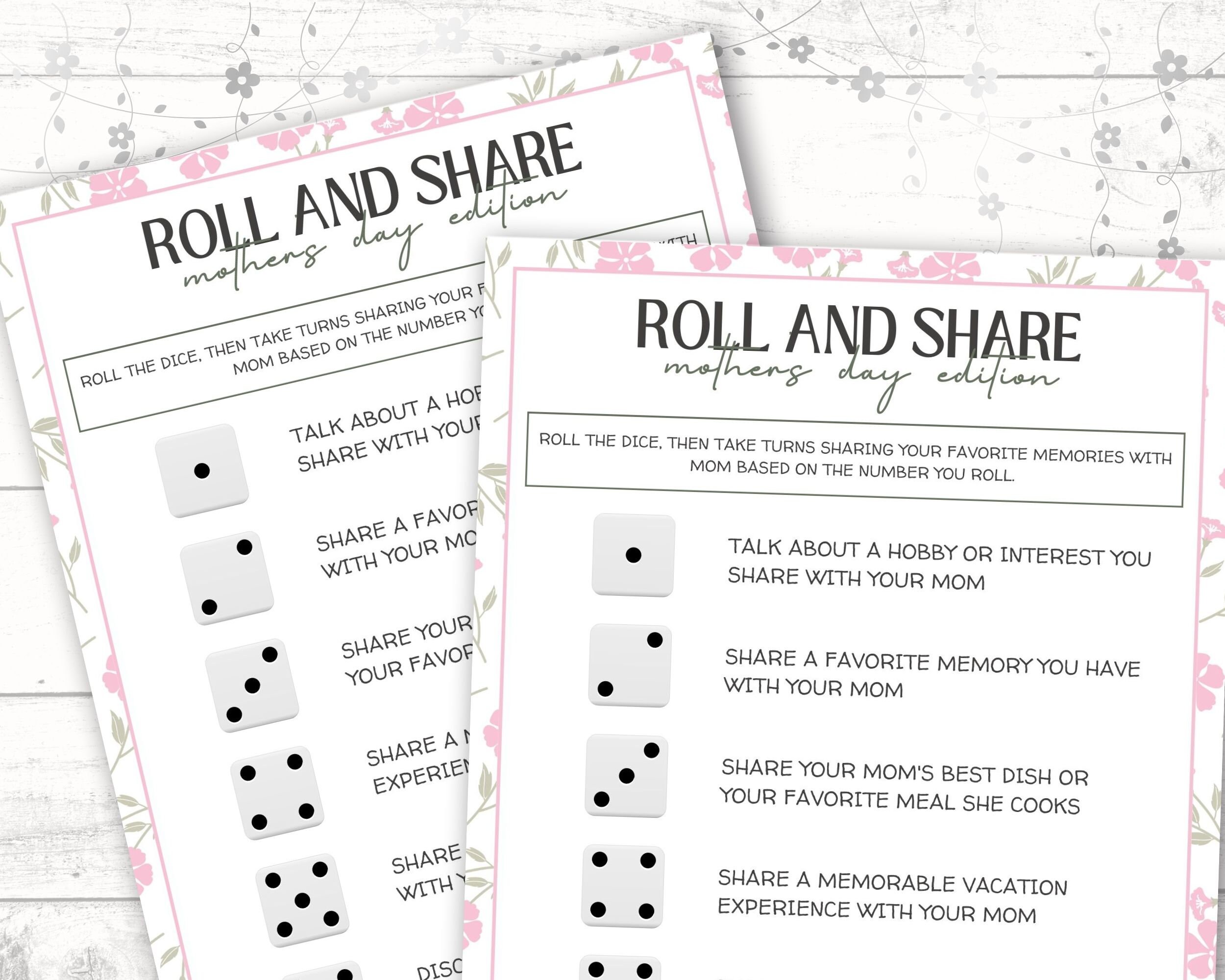 Mother's Day Games, Mother's Day Roll and Share Game, Mother's Day ...