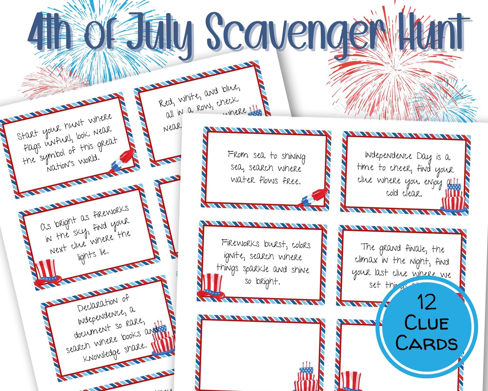 4th of July Scavenger Hunt, 4th of July Games, Scavenger Hunt for the ...